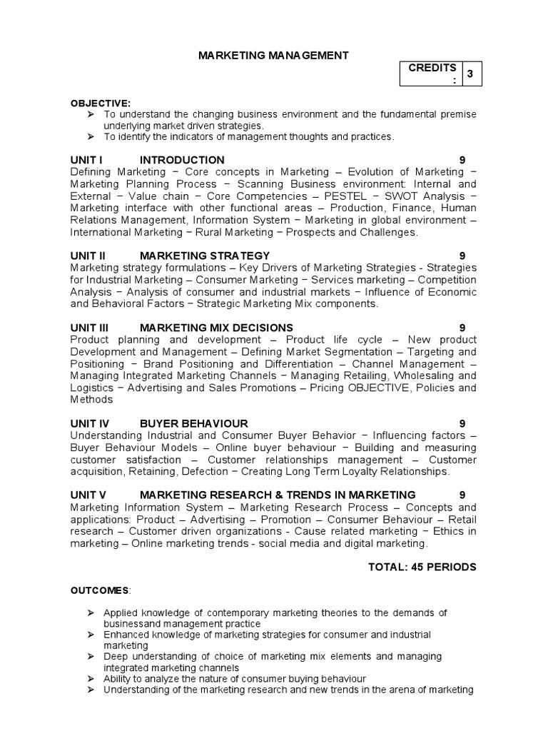 Marketing Management Overview | PDF | Marketing | Consumer Behaviour