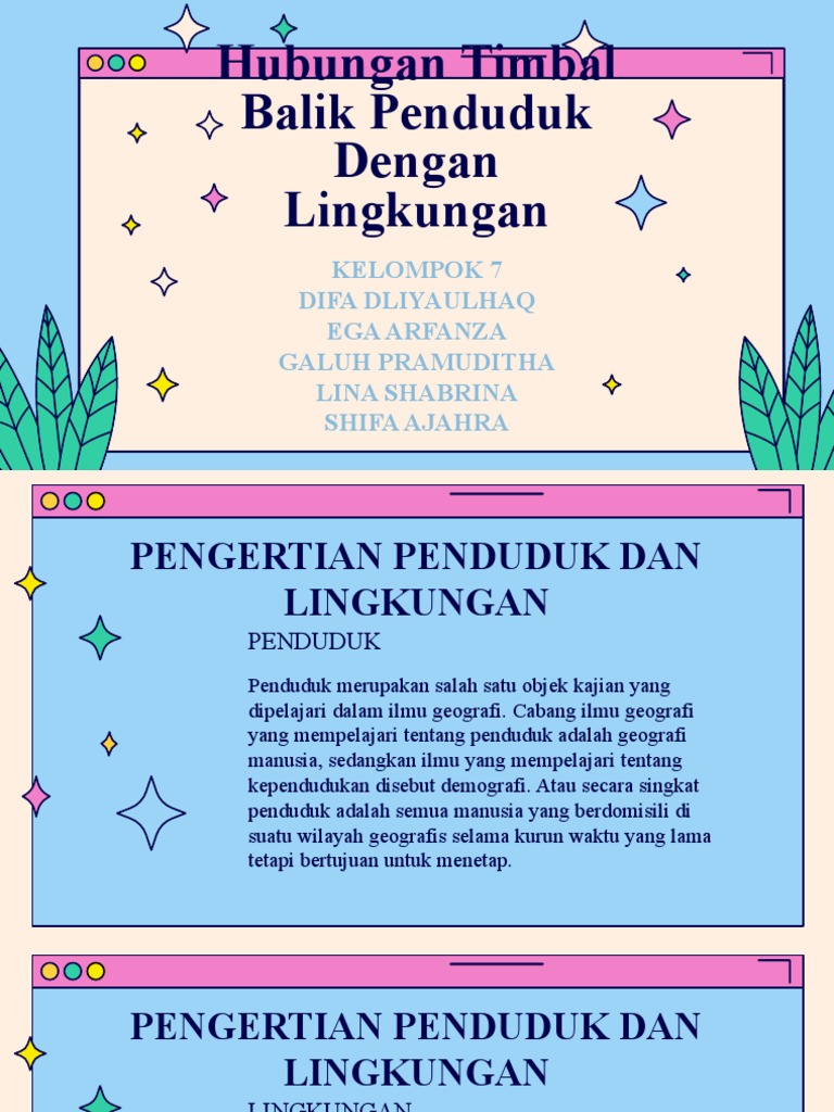 KEL.7 - Hubungan Timbal Balik Penduduk Dengan Lingkungan - 1D4 | PDF