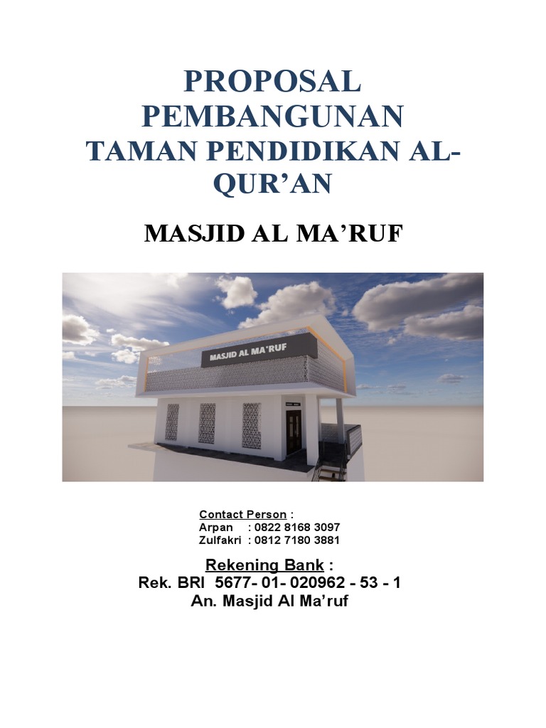 Proposal Masjid Al Ma'Ruf | PDF