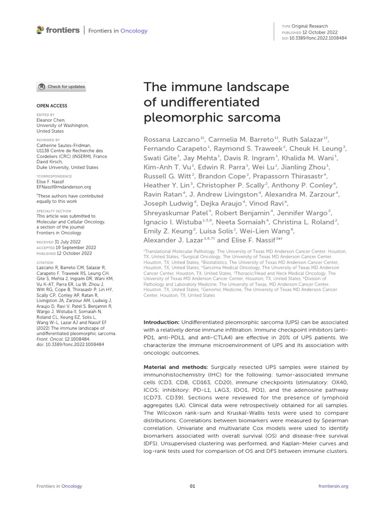 Fonc 12 1008484 | PDF | Metastasis | Immunohistochemistry