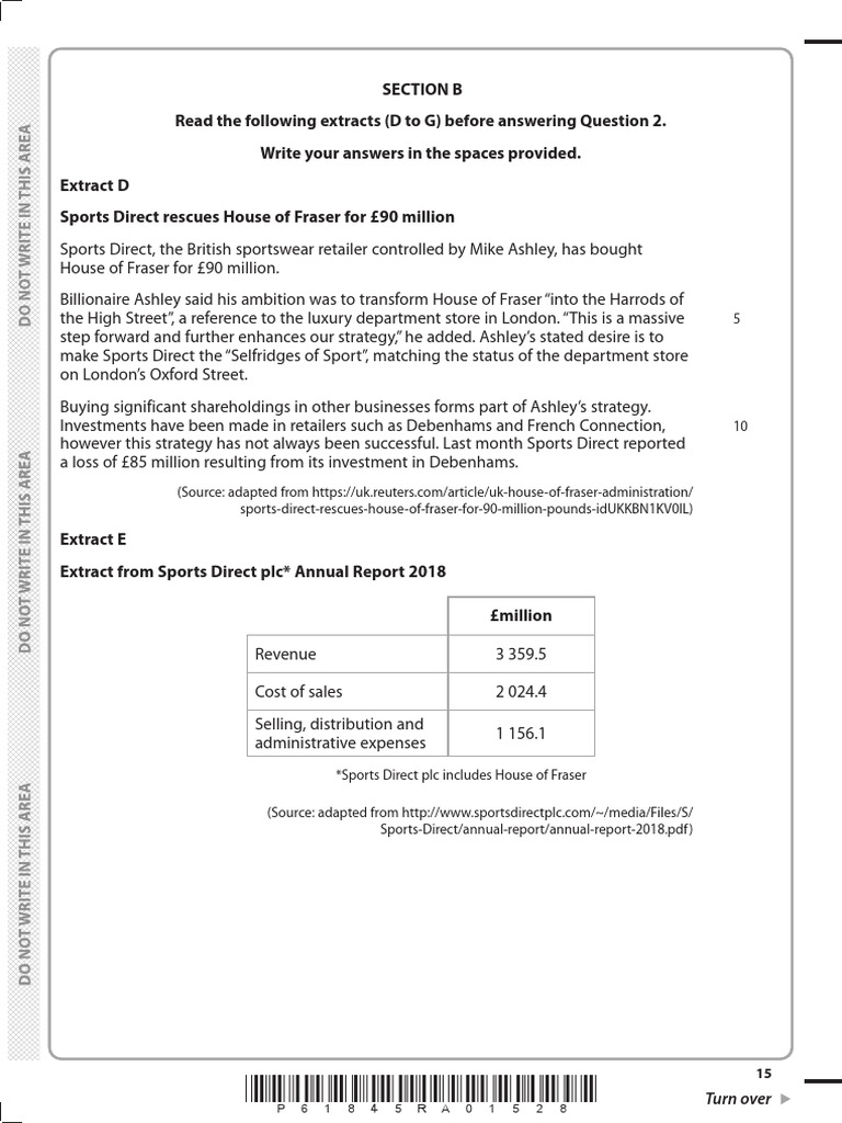 2.2 Revision Mat Case Study - Sports Direct - Business A Level | PDF | Retail | Economies