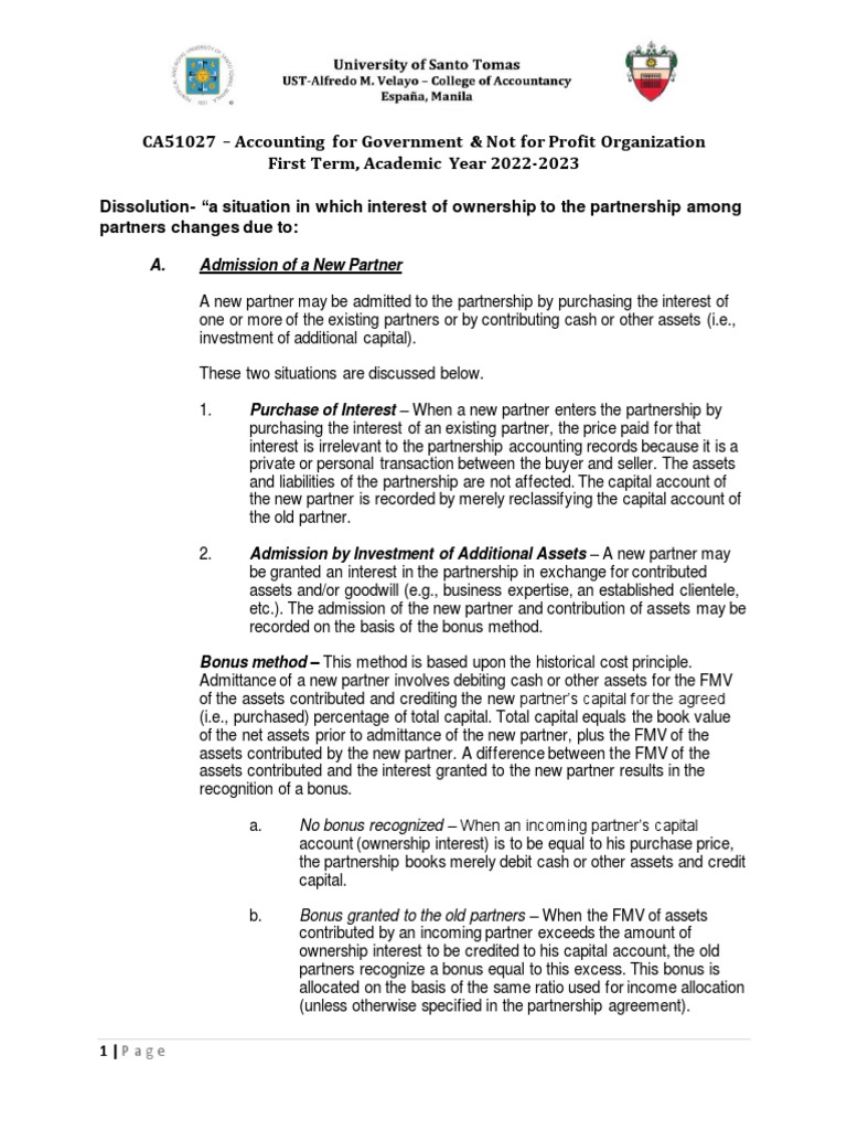 2 Partnership Dissolution 0 Liquidation 2022 Pdf Debits And Credits