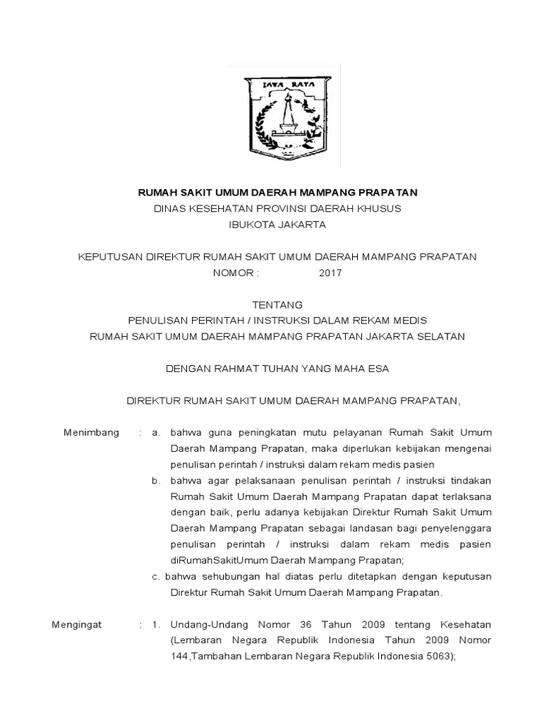 SK Kebijakan Dan Lampiran Penulisan Perintah Dalam RM - Docx Edit | PDF