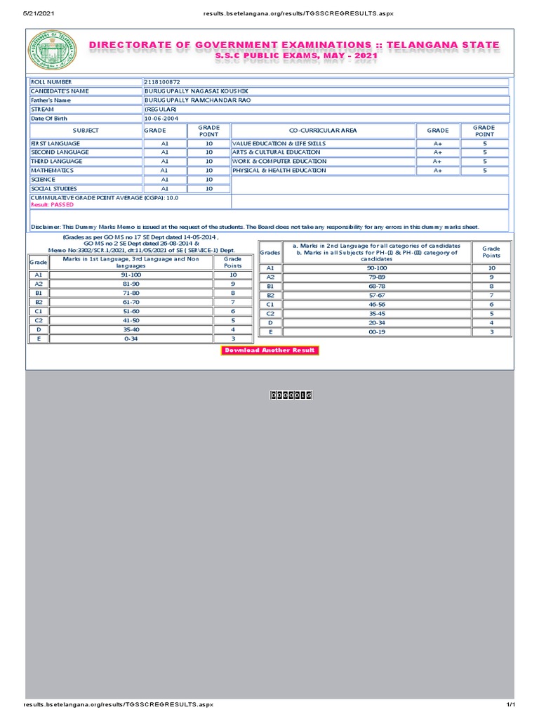 Koushik SSC Result | PDF