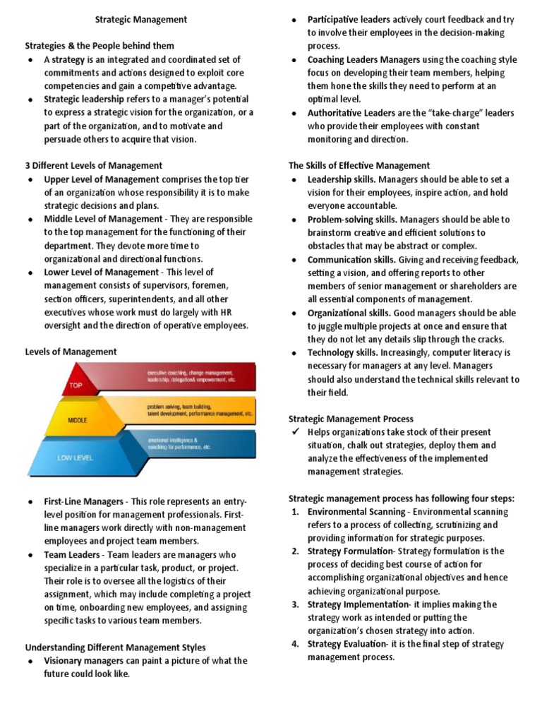 Simplified Notes Strategic Management | PDF | Strategic Management ...