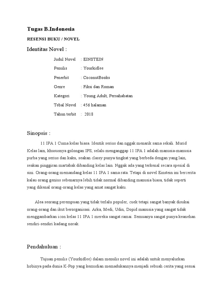 Tugas BI (Resensi Buku) | PDF | Fiksi Umum