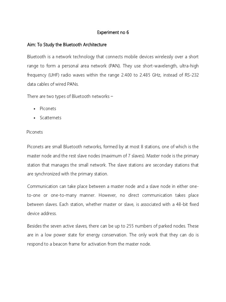 Bluetooth Architecture Pdf Bluetooth Wi Fi
