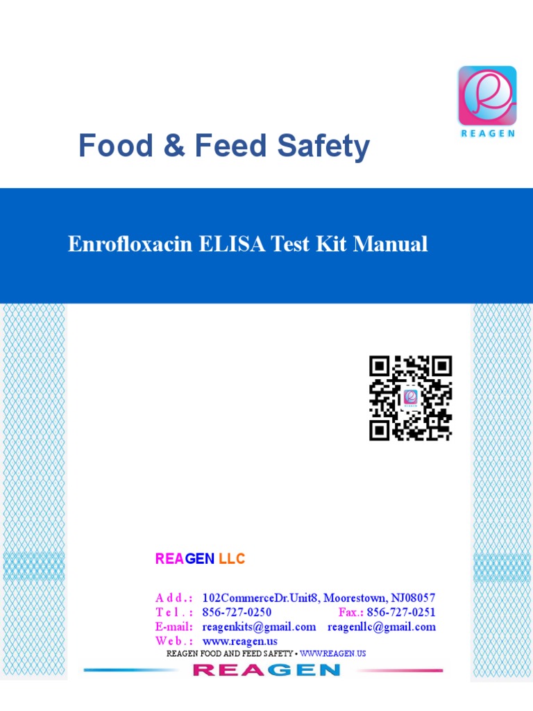 REAGEN Enrofloxacin ELISA Test Kit Manual | PDF | Elisa | Chemistry
