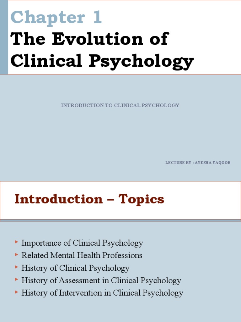 Clinical Psy | PDF | Psychology | Clinical Psychology