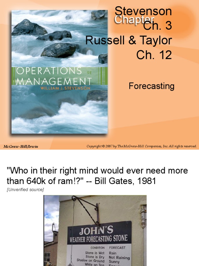 Stevenson Chapter 3 Forecasting 1 1 1 Pdf Forecasting