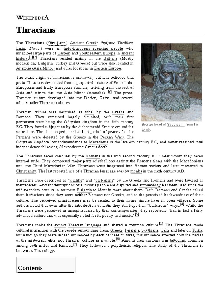 Thracians | PDF | Classical Antiquity | Ancient Peoples