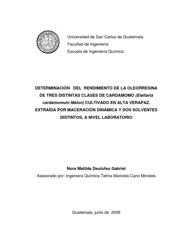 Tesis Usac Con Tamizaje Fitoquímico | PDF | café | Hoja