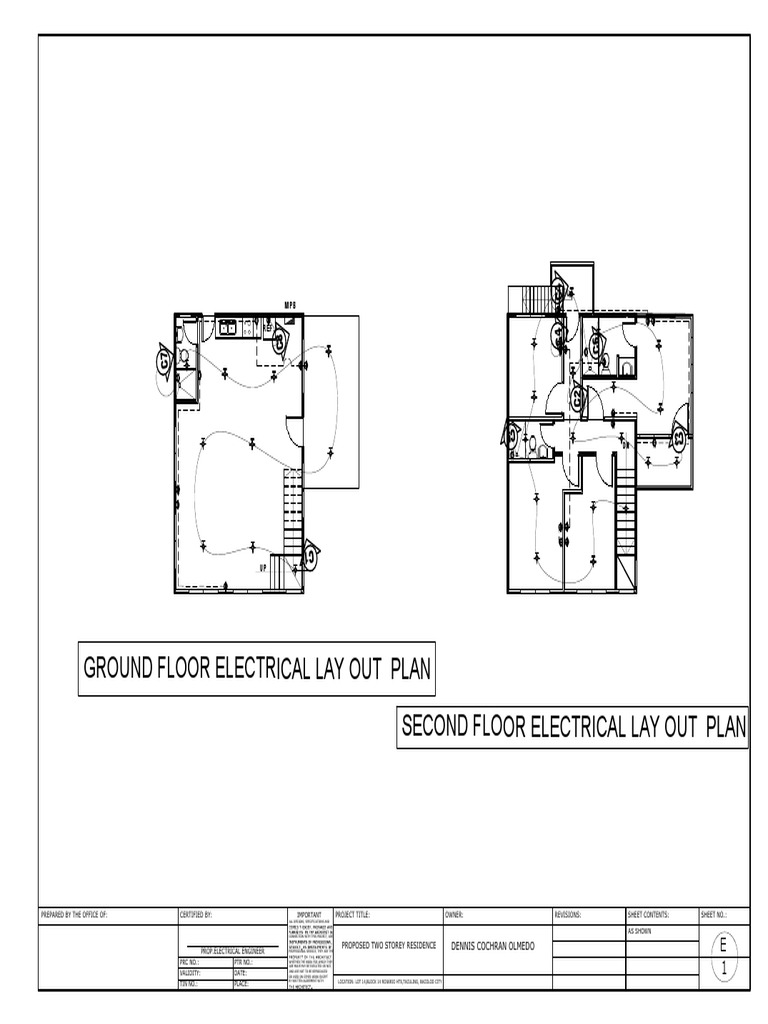 Ground Floor Electrical Lay Out Plan Second Floor Electrical Lay Out Plan | PDF