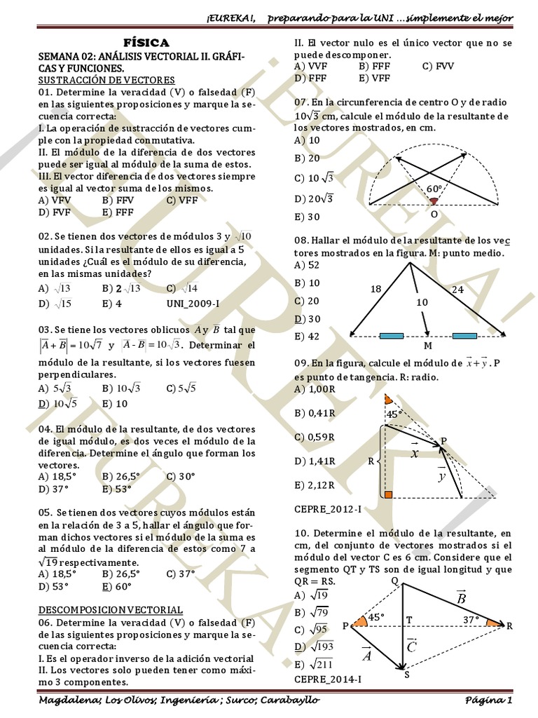 Fisica 02 Vectores II Graficas y Funciones | PDF | Vector Euclidiano | Escalar (Matemáticas)