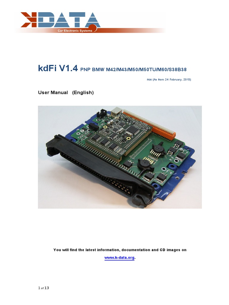 Kdfi V1.4: User Manual (English) | PDF | Usb | Throttle