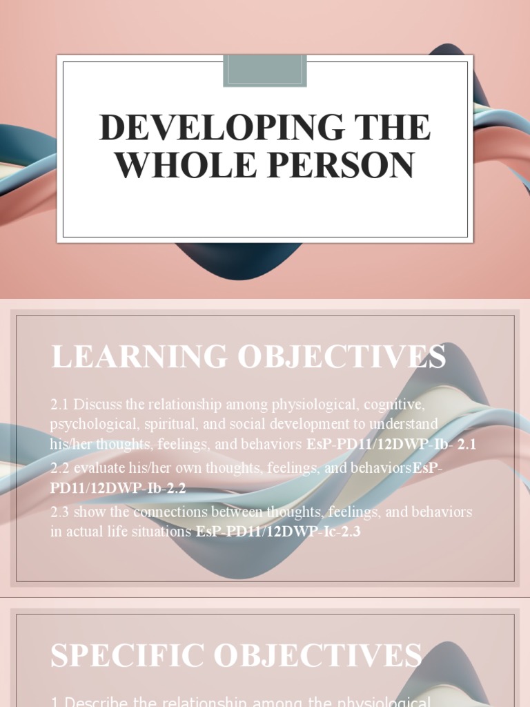 P3 Developing The Whole Person | PDF | Thought | Feeling