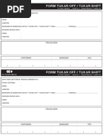 Form Pengajuan Tukar Shift | PDF