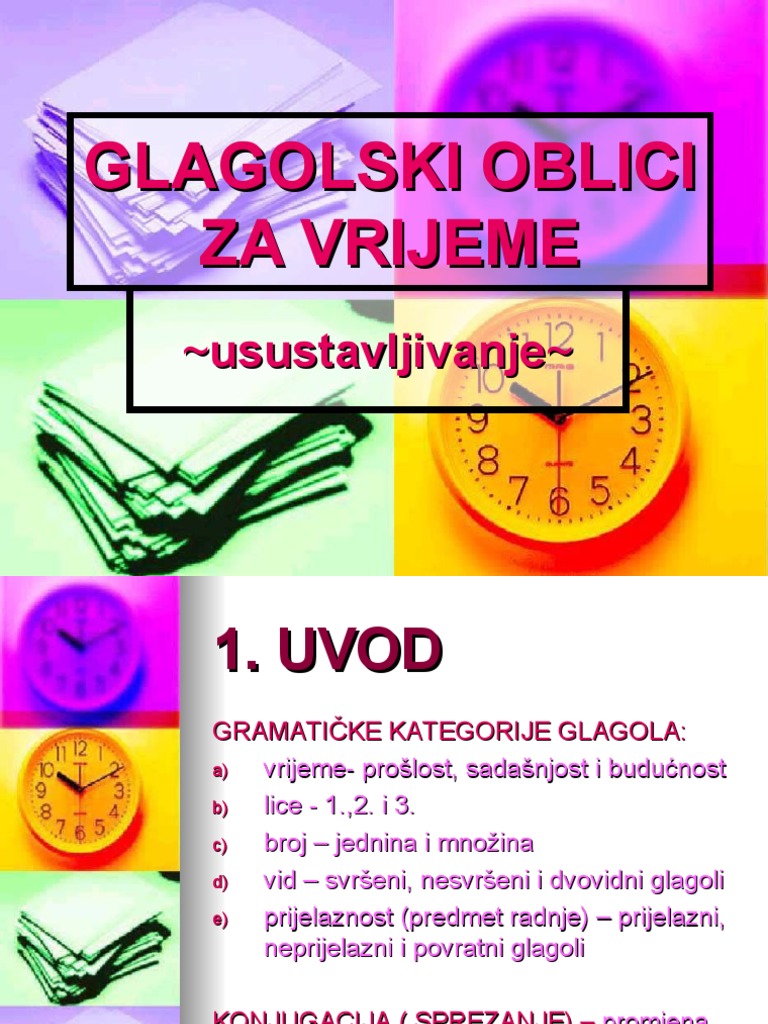 Glagolski Oblici Za Vrijeme-Usustavljivanje | PDF