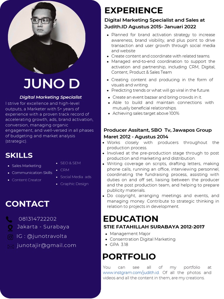 JUNO D CV New | PDF | Digital Marketing | Sales