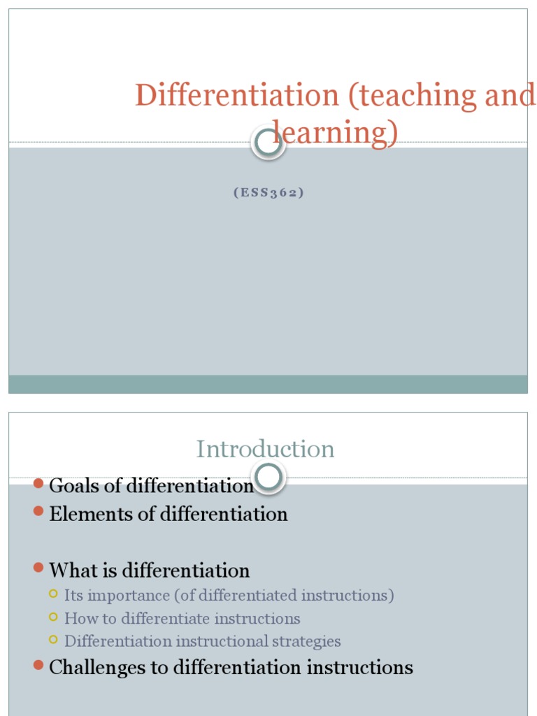 Differentiation (Teaching and Learning) 2023 | PDF | Differentiated ...