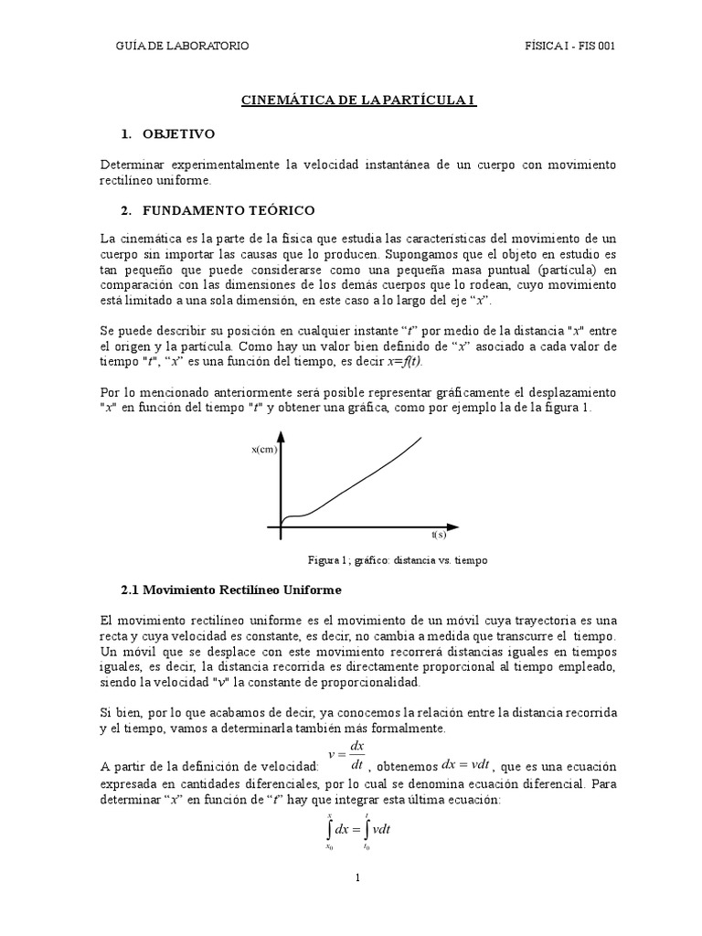 Fisica I - Practica Nro. 1 - Cinematica I | PDF | Cinemática | Velocidad