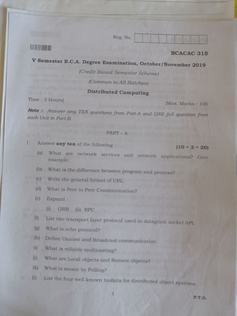 DC (5th Sem QP) | PDF | Network Socket | Client–Server Model