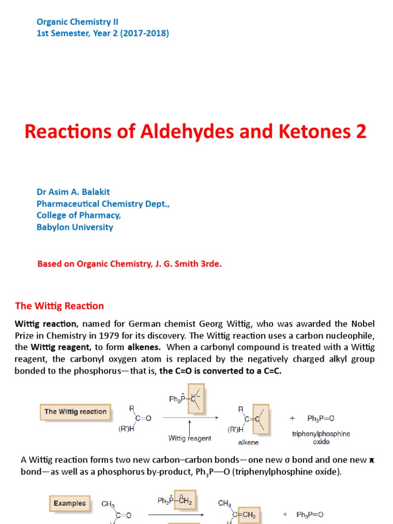10 - Reactions of Aldehydes and Ketones 2 (W5) | PDF | Aldehyde ...