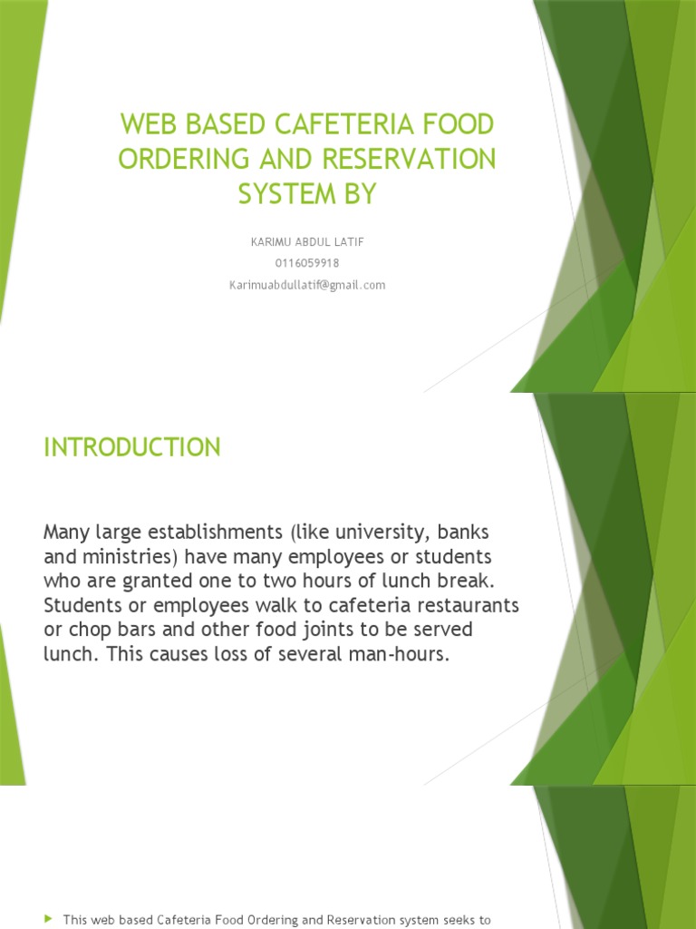 Bowen University Cafeteria Ordering System | PDF | Menu | World Wide Web