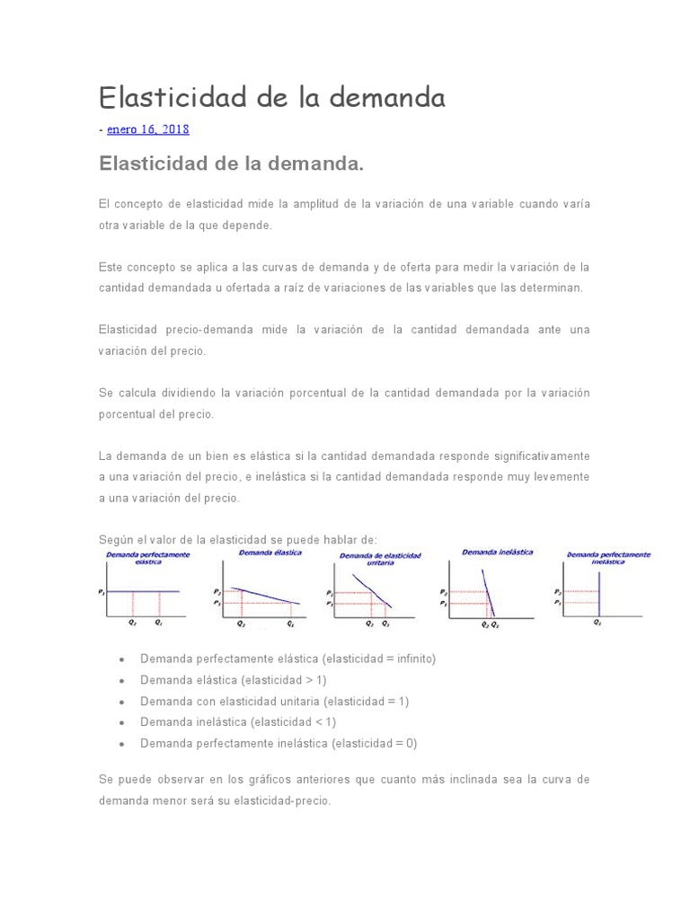 2019 Elasticidad de La Demanda | PDF | Elasticidad (economía) | Oferta y demanda
