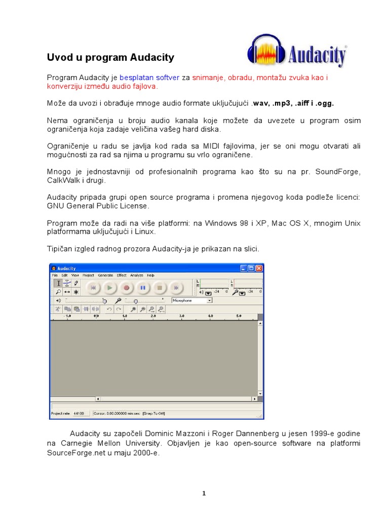 Uvod U Program Audacity | PDF