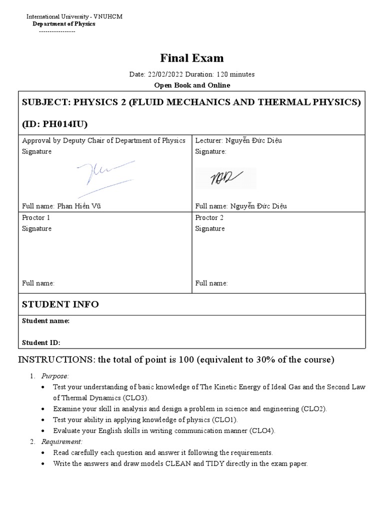 2.2.phy2 - Nguyen Duc Dieu | PDF | Temperature | Gases