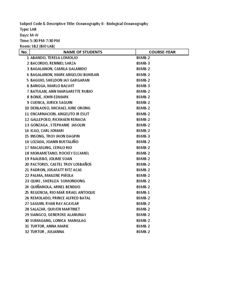 Oceanography Lab | PDF