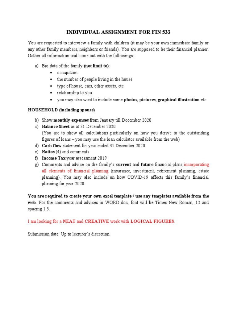 Individual Assignment For Fin 533 | PDF