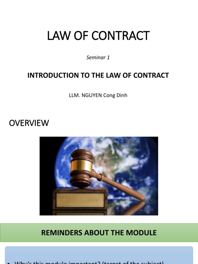 Seminar 1 Introduction To Contract Law | PDF