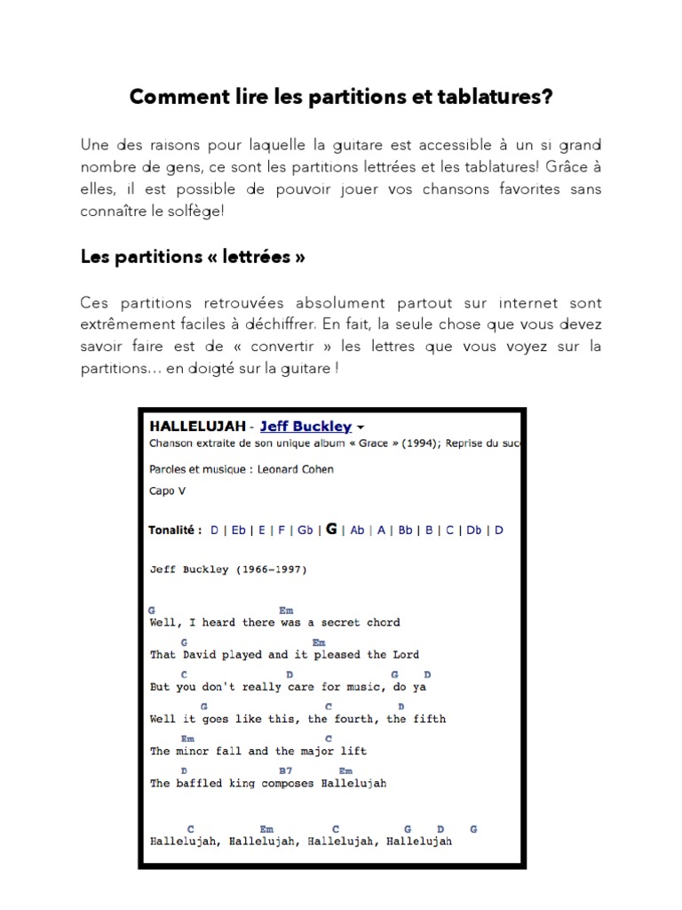 Comment Lire Les Partitions Et Tablatures | PDF | Guitares | Notation