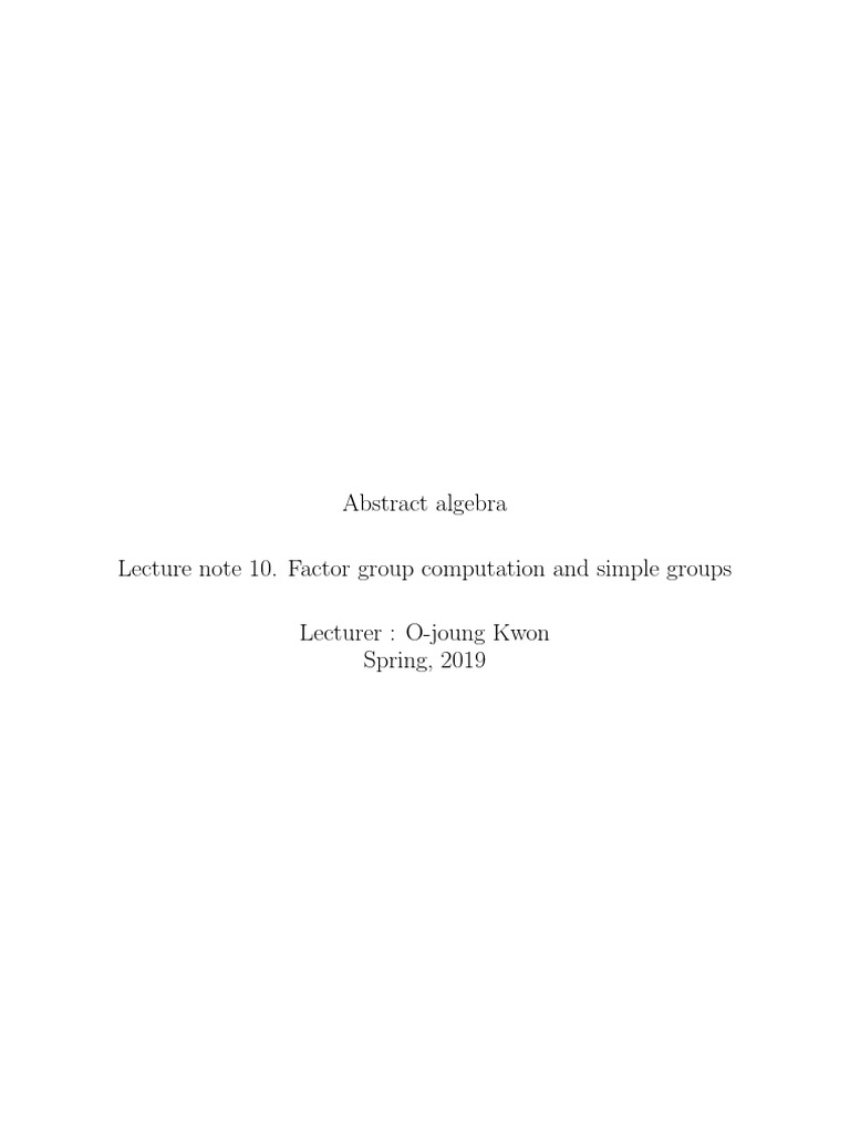 Factor Groups & Simple Groups Guide | PDF | Group (Mathematics) | Geometry