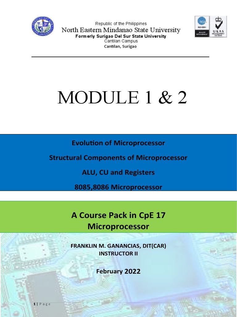 Microprocessor Learning Module 1 & 2 | PDF | Random Access Memory | Central Processing Unit