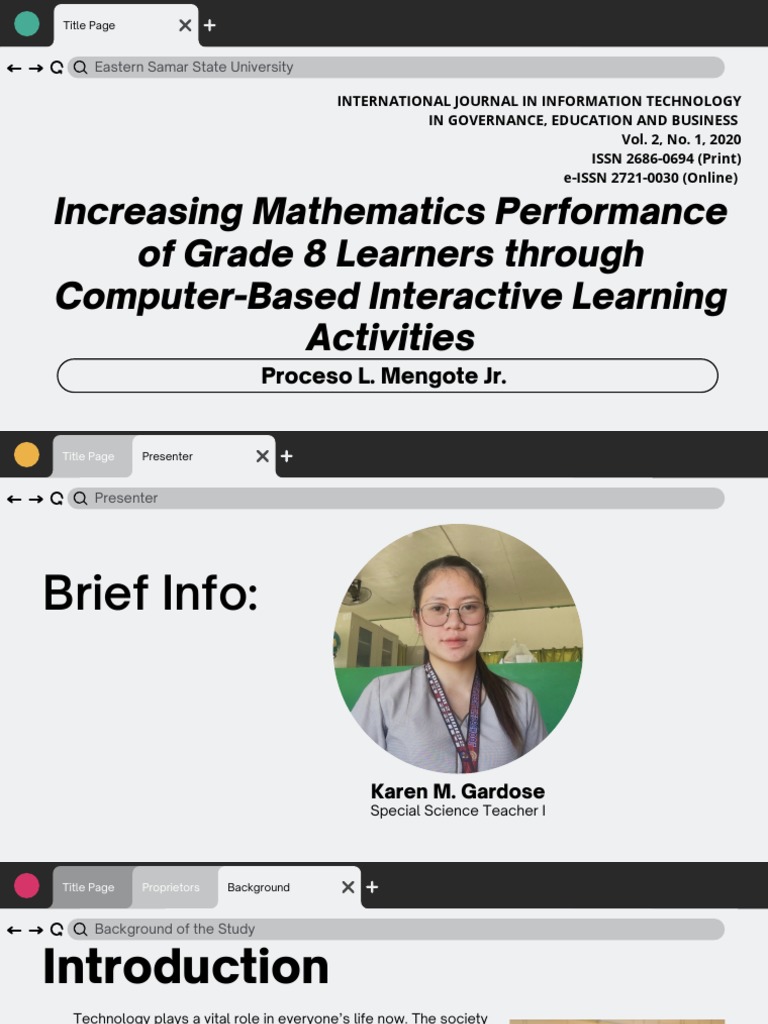 GARDOSE-Increasing Mathematics Performance of Grade 8 Learners Through ...