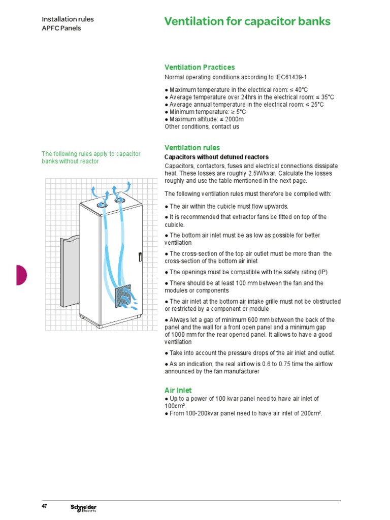 Ventilation For Capacitor Banks | PDF | Capacitor | Mains Electricity