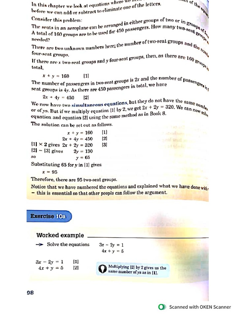 Chapter 10 - Simultaneous Equations - Class 9 | PDF