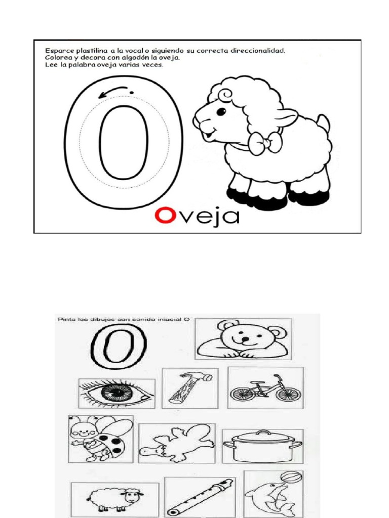 Hojas de Trabajo de La Vocal O | PDF