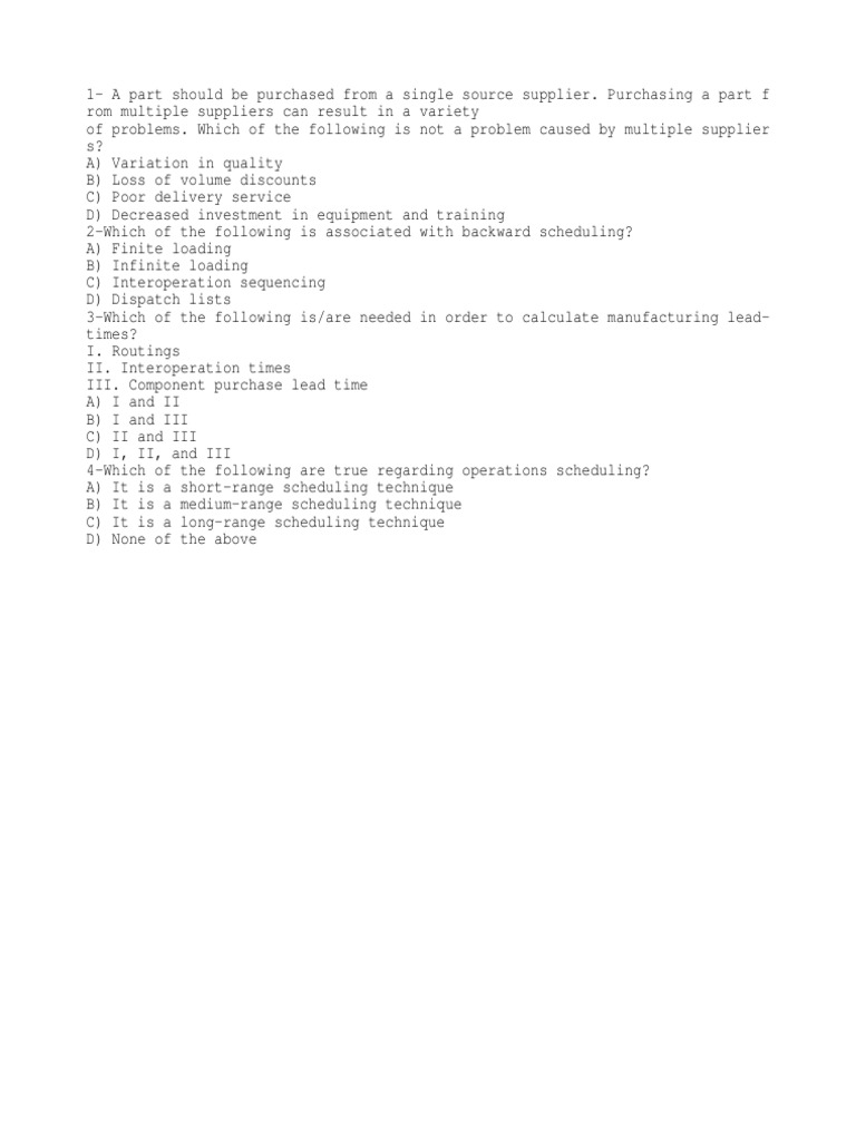 Cpim Eco Question | PDF | Inventory | Production And Manufacturing