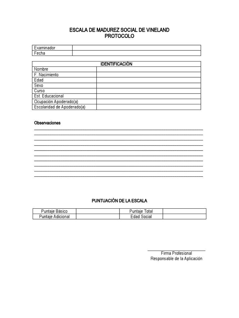 Protocolo Vineland | PDF