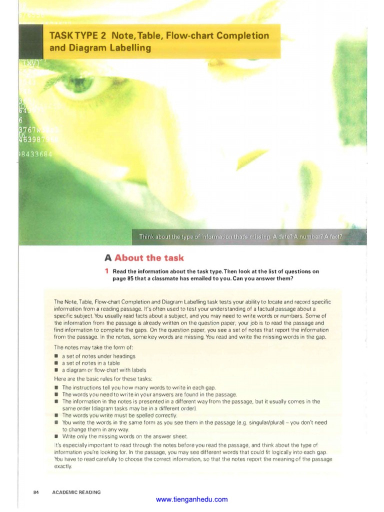 Reading - TASK TYPE 2 - NOTE TABLE COMPLETION | PDF