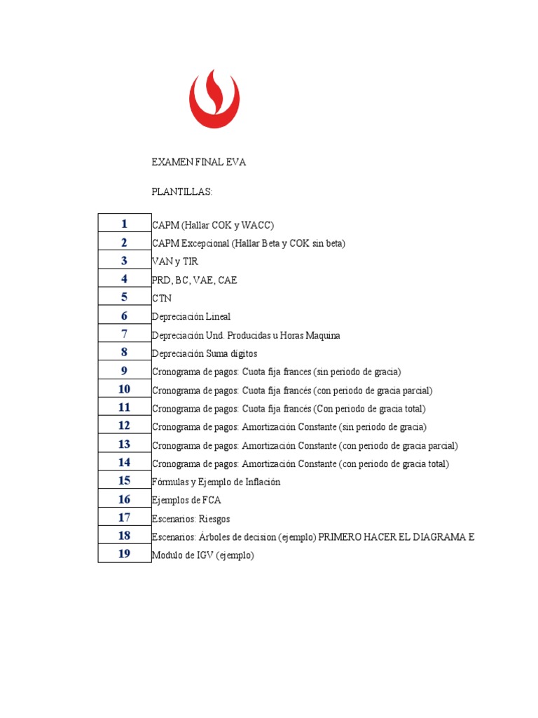 Plantilas EVA FINAL | PDF | Dinero | Hoja de balance