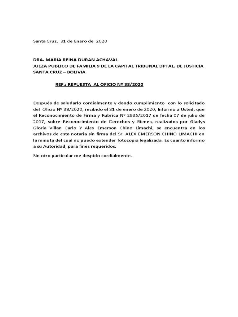 Oficio 38-2020 | PDF