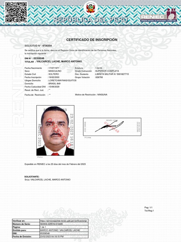 Certificado de Inscripción | PDF | America latina | Gobierno