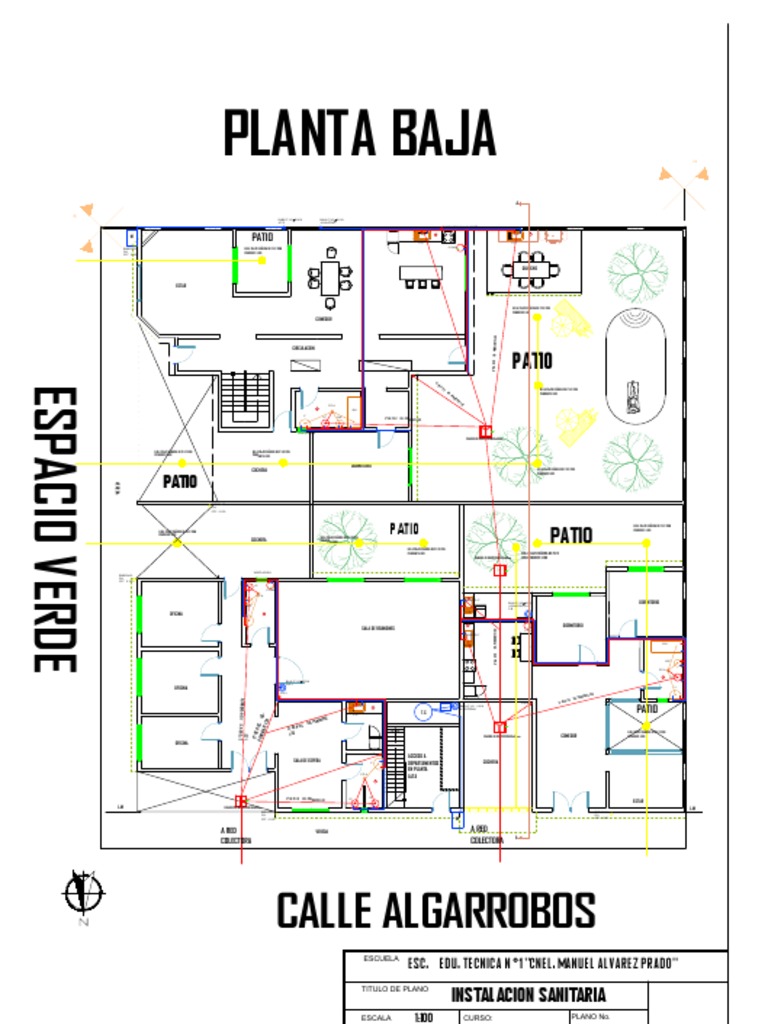 Plano de Instalación Sanitaria 1:100 | PDF