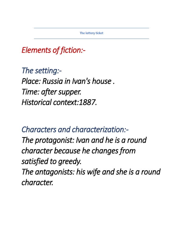 The Lottery Ticket | PDF | Narration