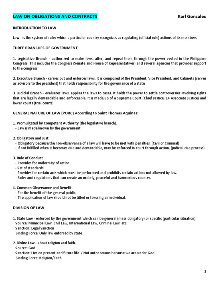 ObliCon Reviewer SM | PDF | Law Of Obligations | Damages